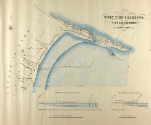 Historic map of Filey pier and Harbour 1869