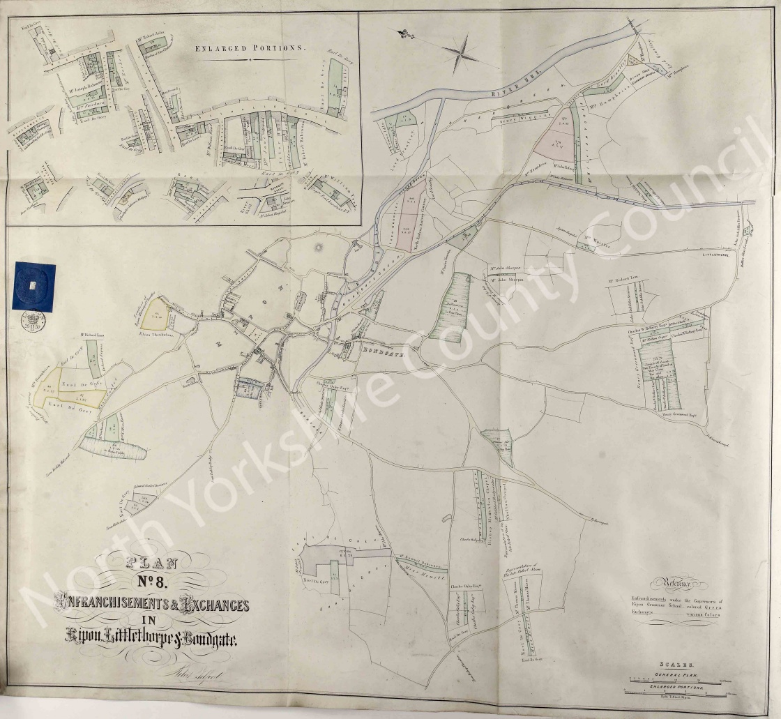 Historic inclosure map of Ripon 1858, Plan 8