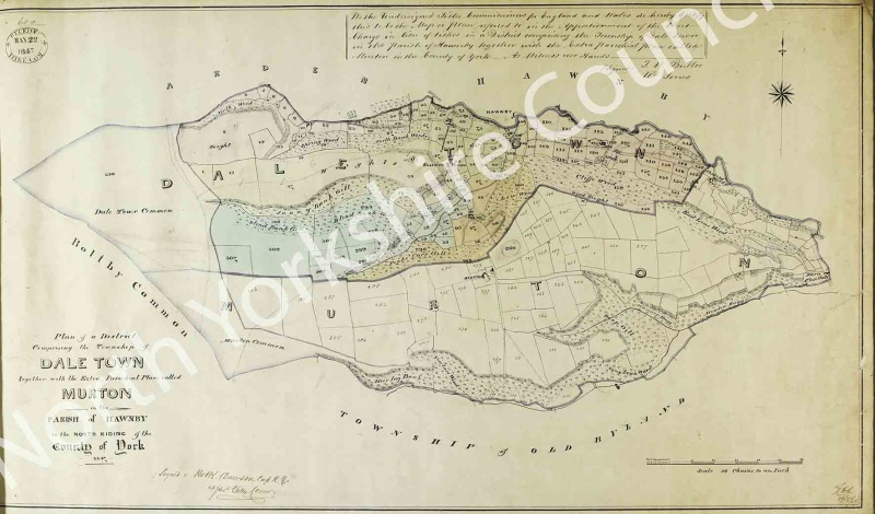 Daletown and Murton Tithe Map 1847