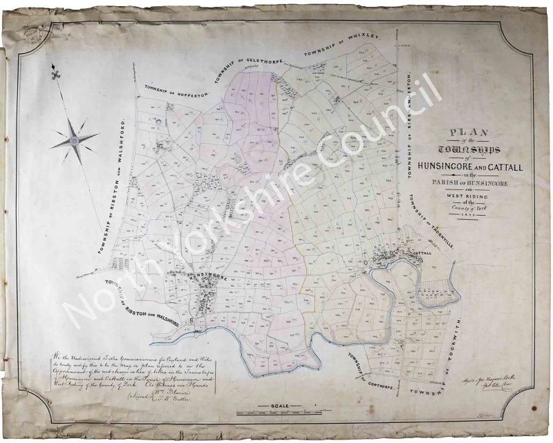 Hunsingore and Cattall Tithe Map 1851