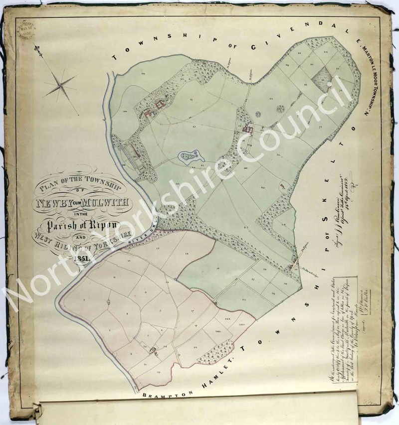Newby with Mulwith Tithe Map 1851
