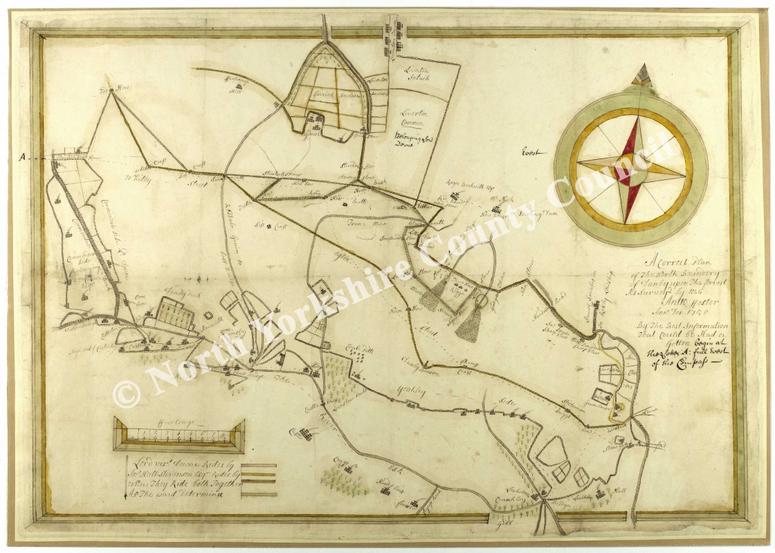 Historic map of Danby 1750