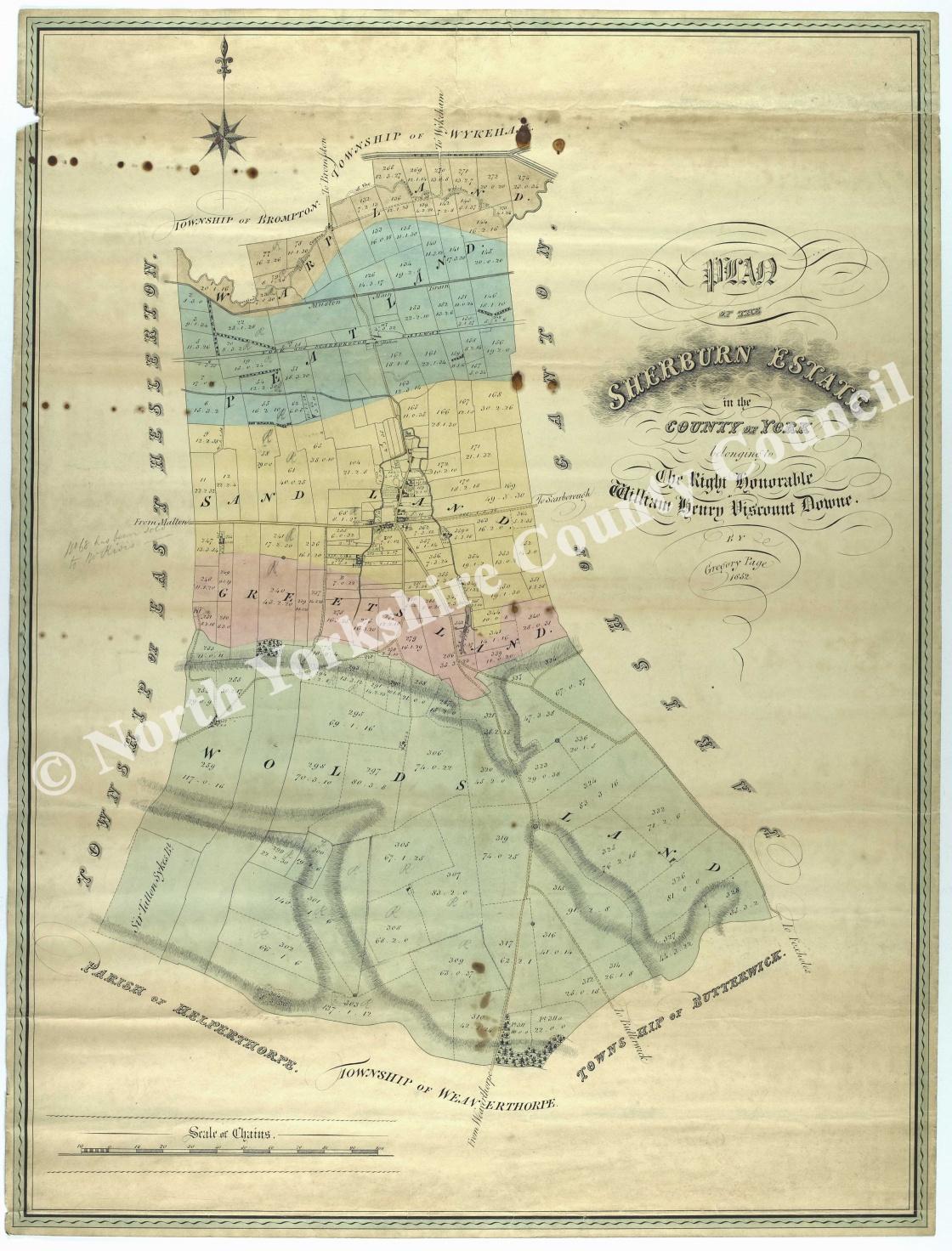Historic map of Sherburn 1852