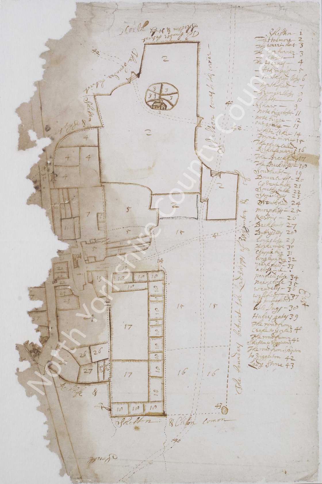 Historic map of the Forest of Galtres 1630