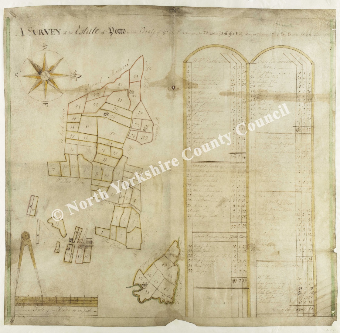 Historic map of Potto 1725