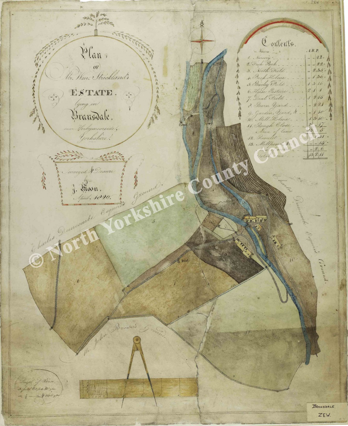 Historic map of Bransdale 1820