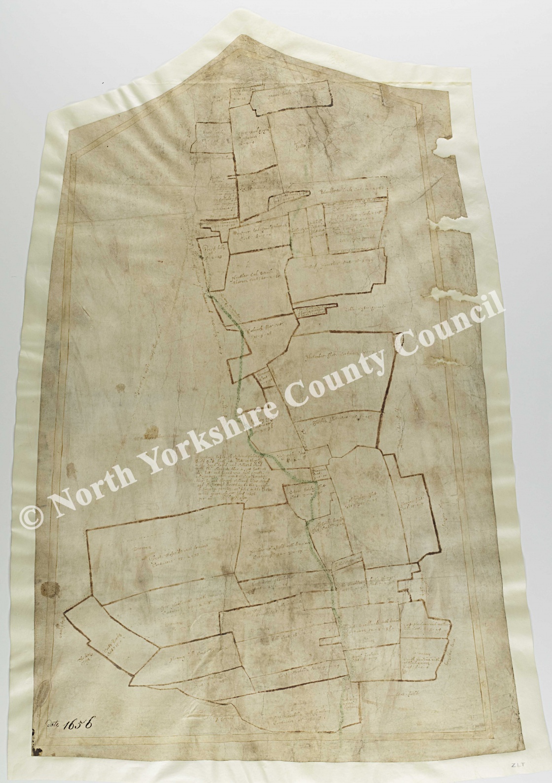 Historic map of Little Ayton 1656